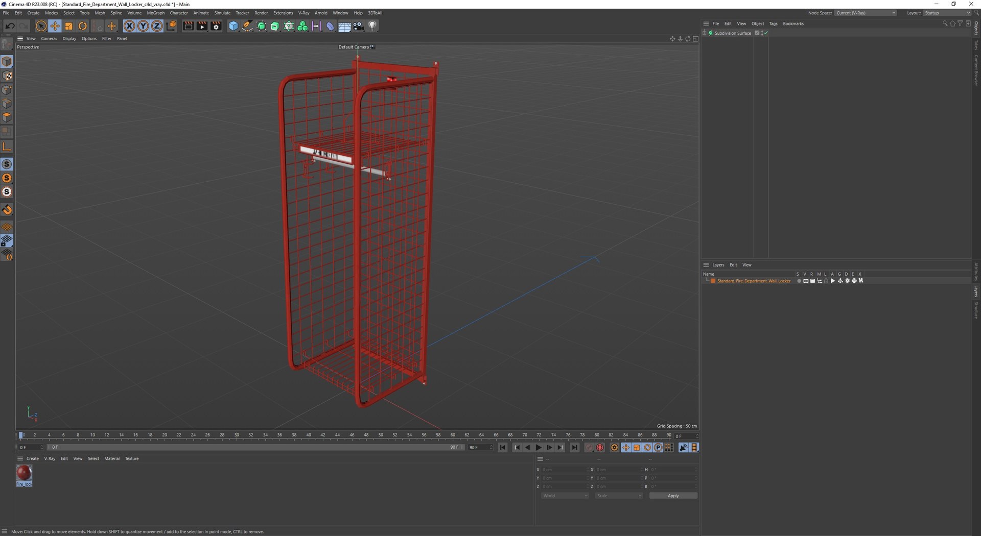 3D Standard Fire Department Wall Locker - TurboSquid 2387102