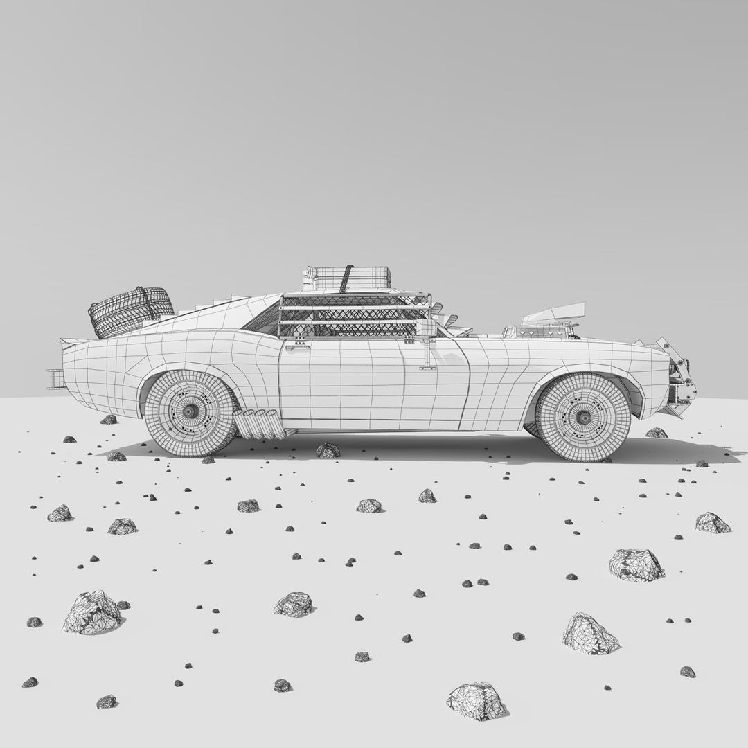 post apocalyptic muscle car 3d max