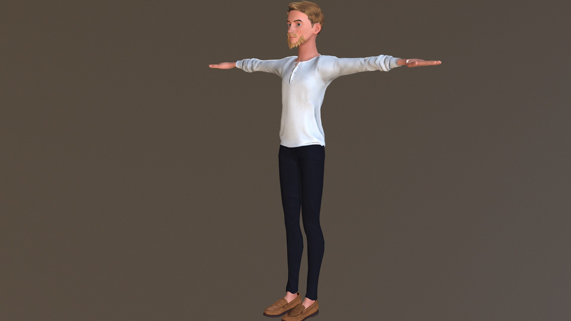 3D bearded cartoon model - TurboSquid 1656419