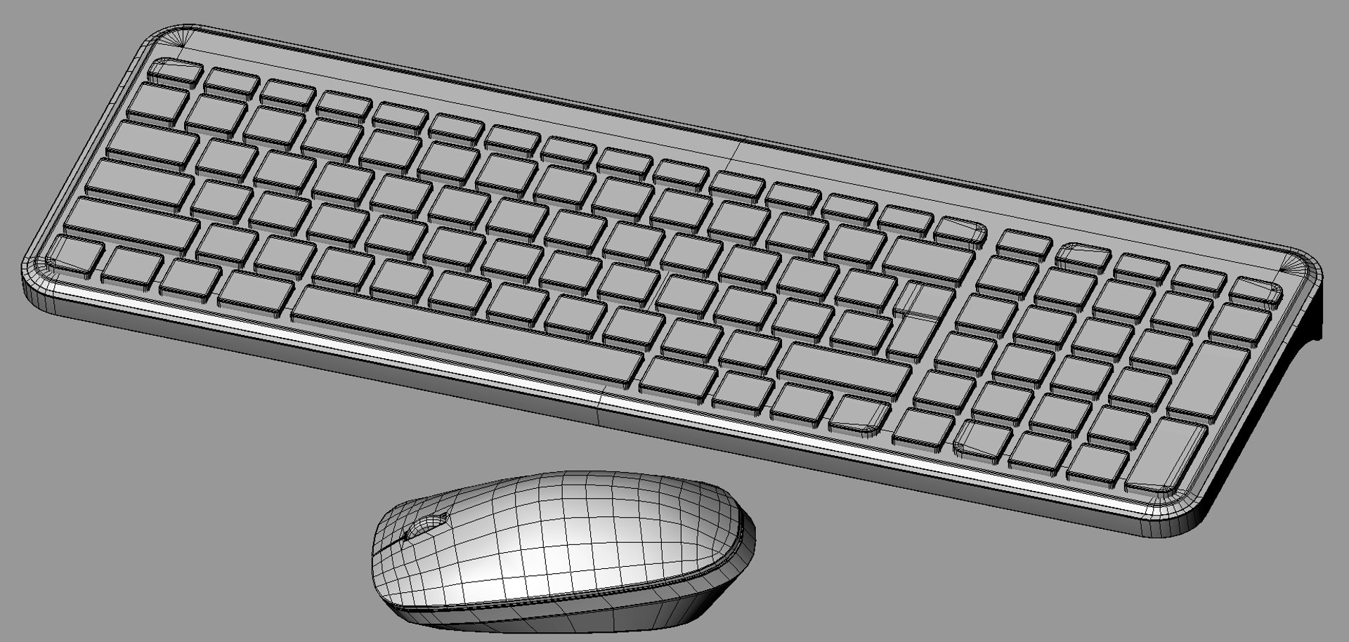 3d Obj Hp Keyboard Mouse