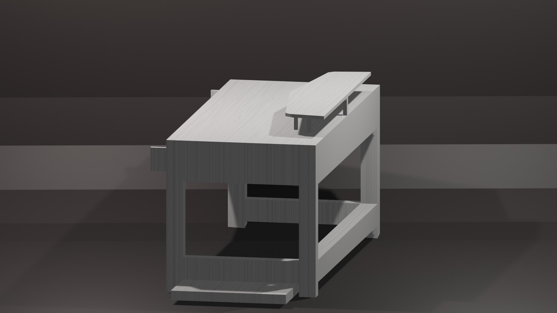 Pc Table Bench Low-poly Model - TurboSquid 1712283