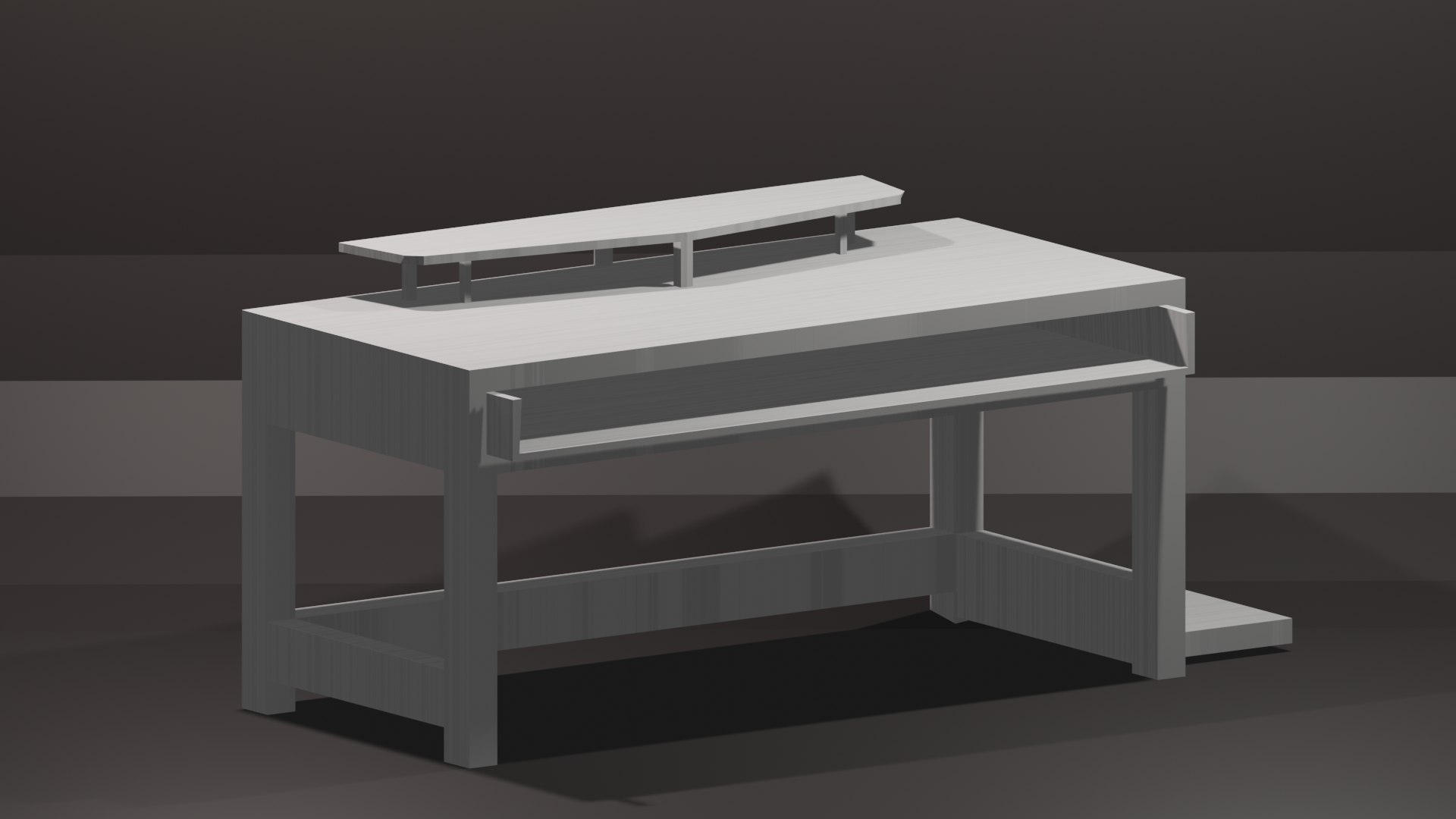 Pc Table Bench Low-poly Model - TurboSquid 1712283