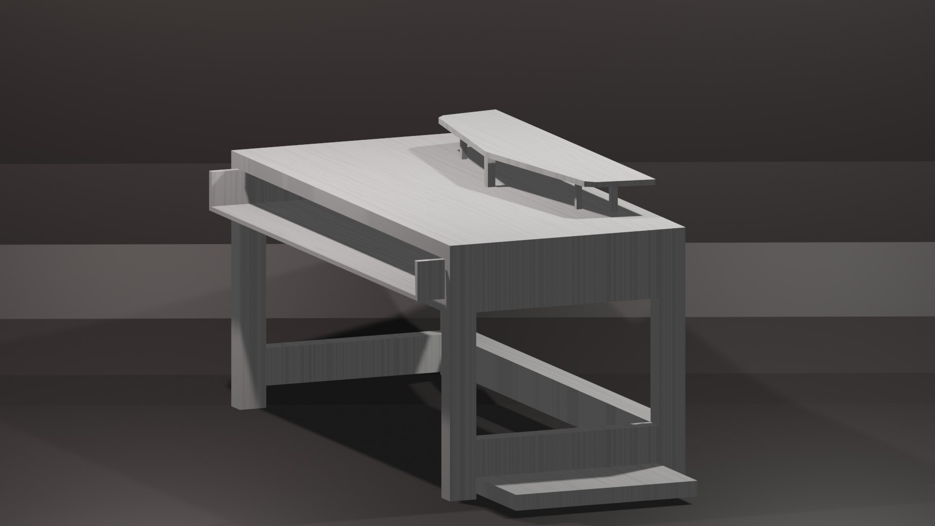 Pc Table Bench Low-poly Model - TurboSquid 1712283