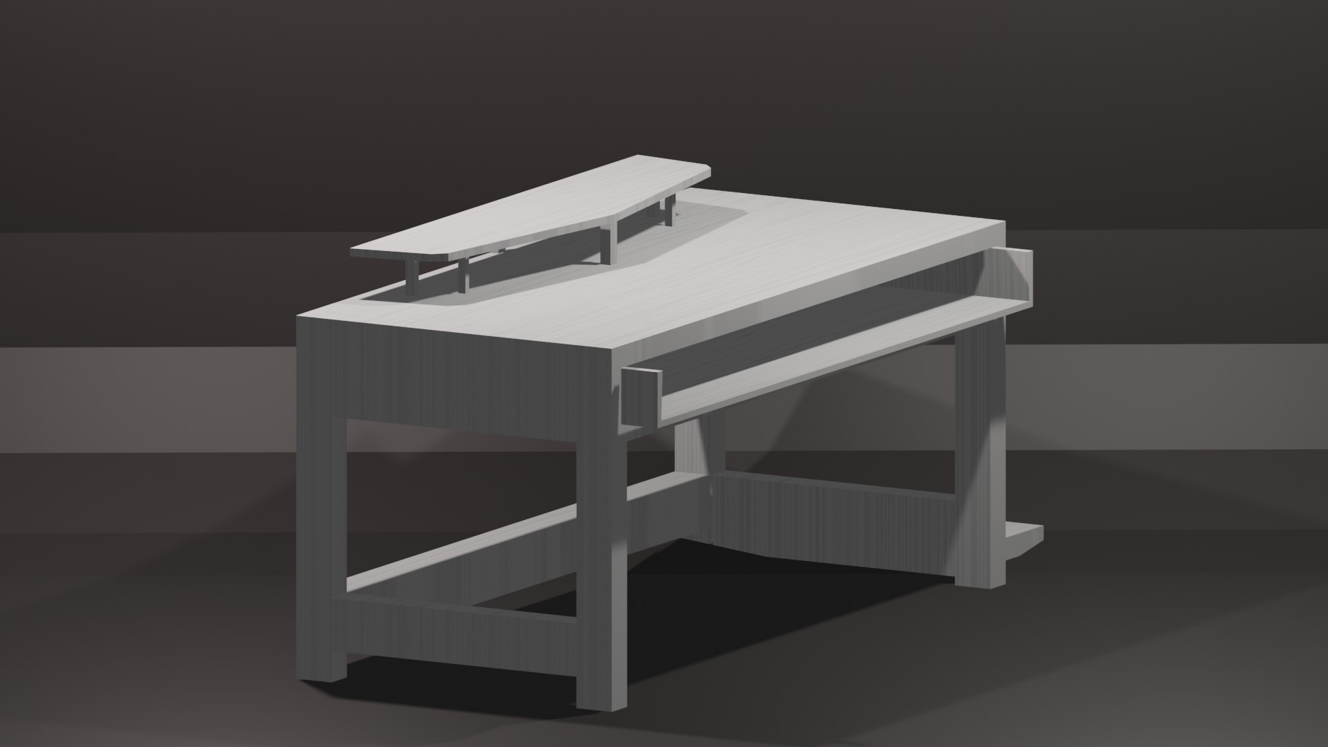 Pc Table Bench Low-poly Model - TurboSquid 1712283