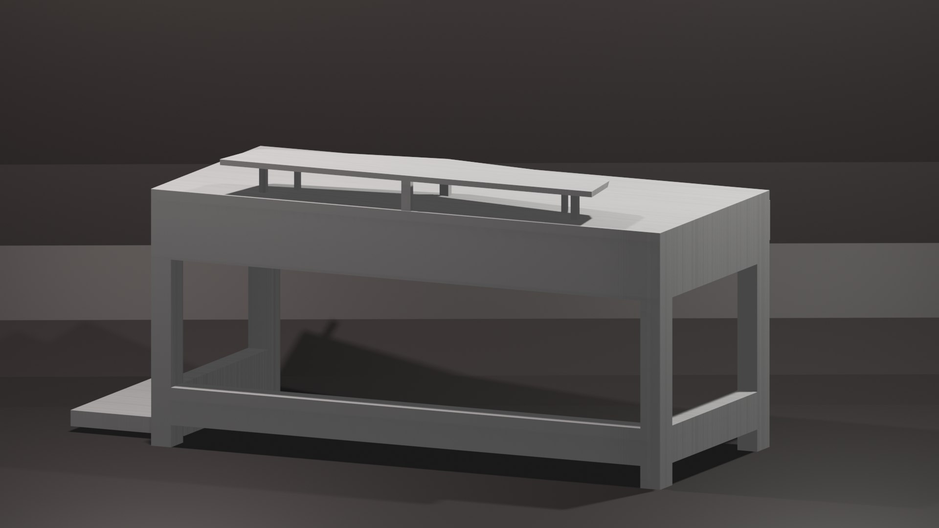 Pc Table Bench Low-poly Model - TurboSquid 1712283