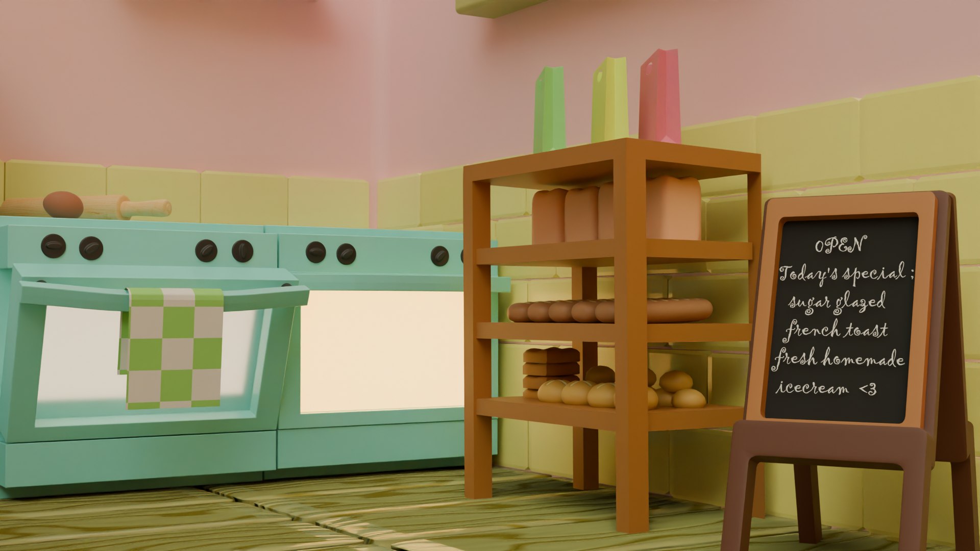 3D Isometric Low-Poly Bakery Interior 3D Model - TurboSquid 2297477