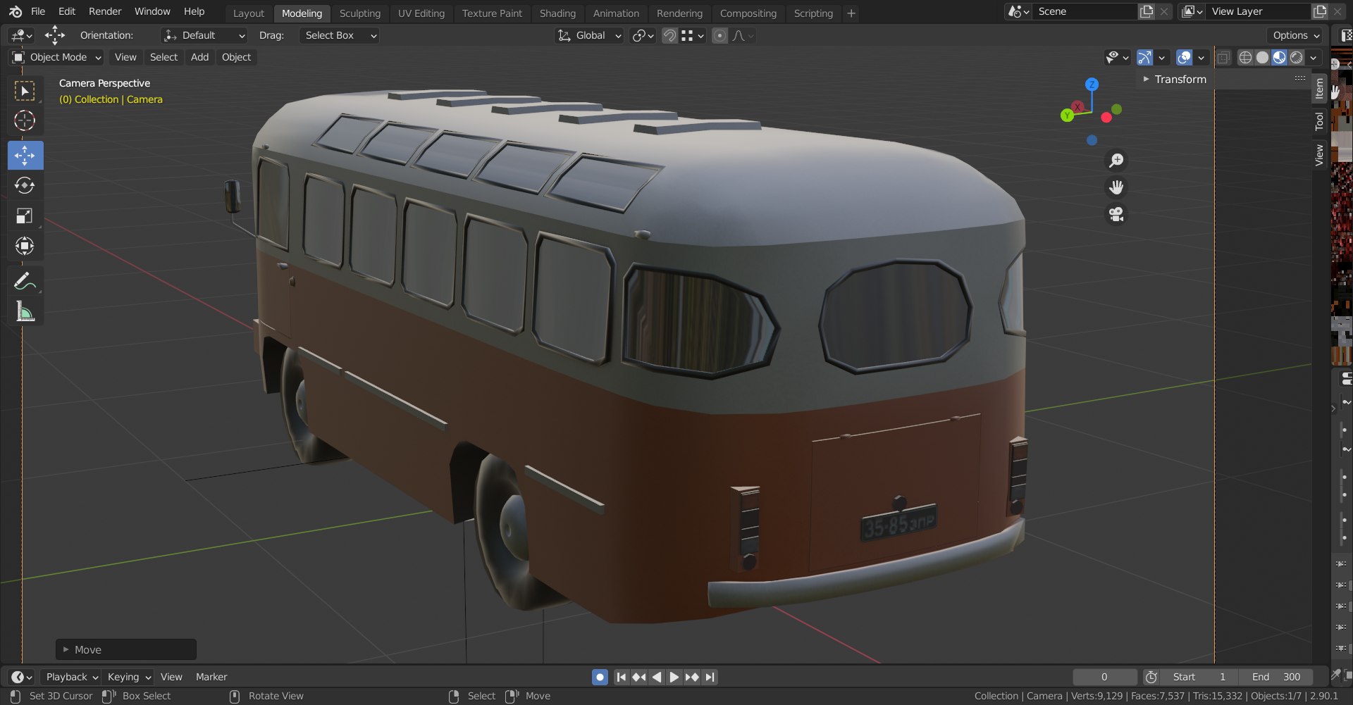 PAZ 672 Soviet Autobus Low-poly 3D Model - TurboSquid 1763801