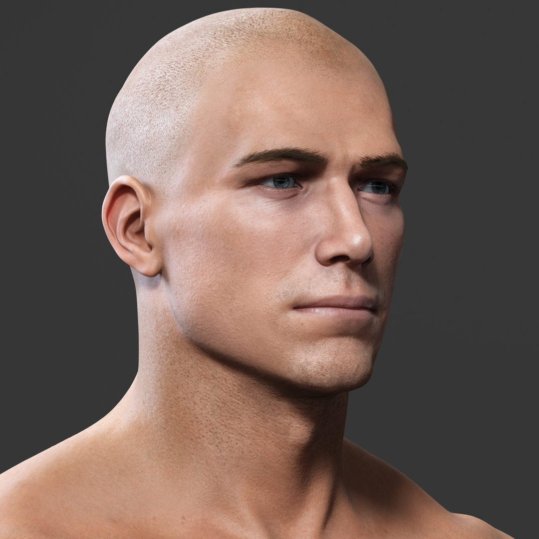 Photorealistic male body realistic head model | 1142050 | TurboSquid