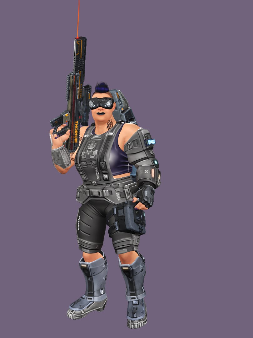 Cartoon 3d Rigged Fighter Robot Girl Character 3D Model 3D Model ...