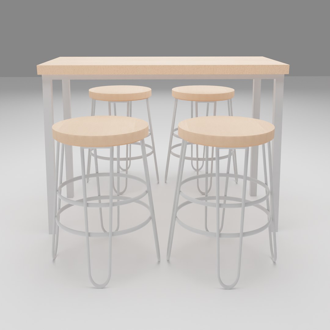 Bar Stools And Table Cafe Stools 3D Model - TurboSquid 2007792