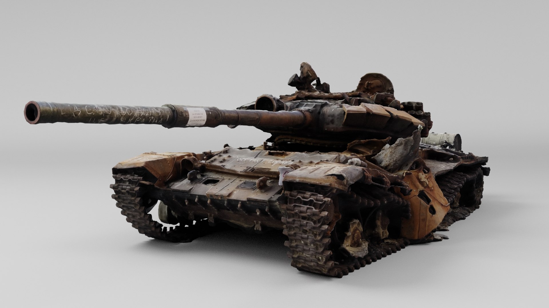 3D model Russian T-90 tank destroyed by Ukrainian army - TurboSquid 1972561