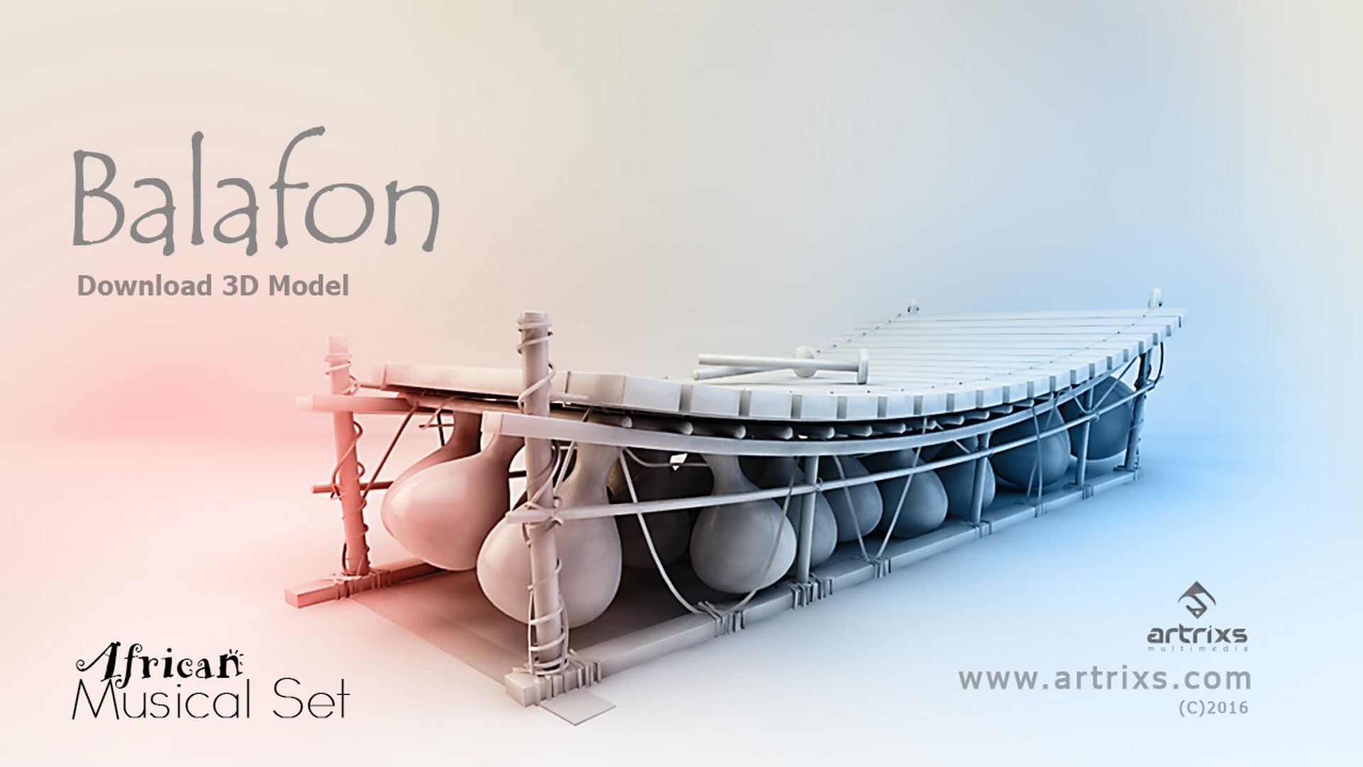 3d Balafon Percussion Model