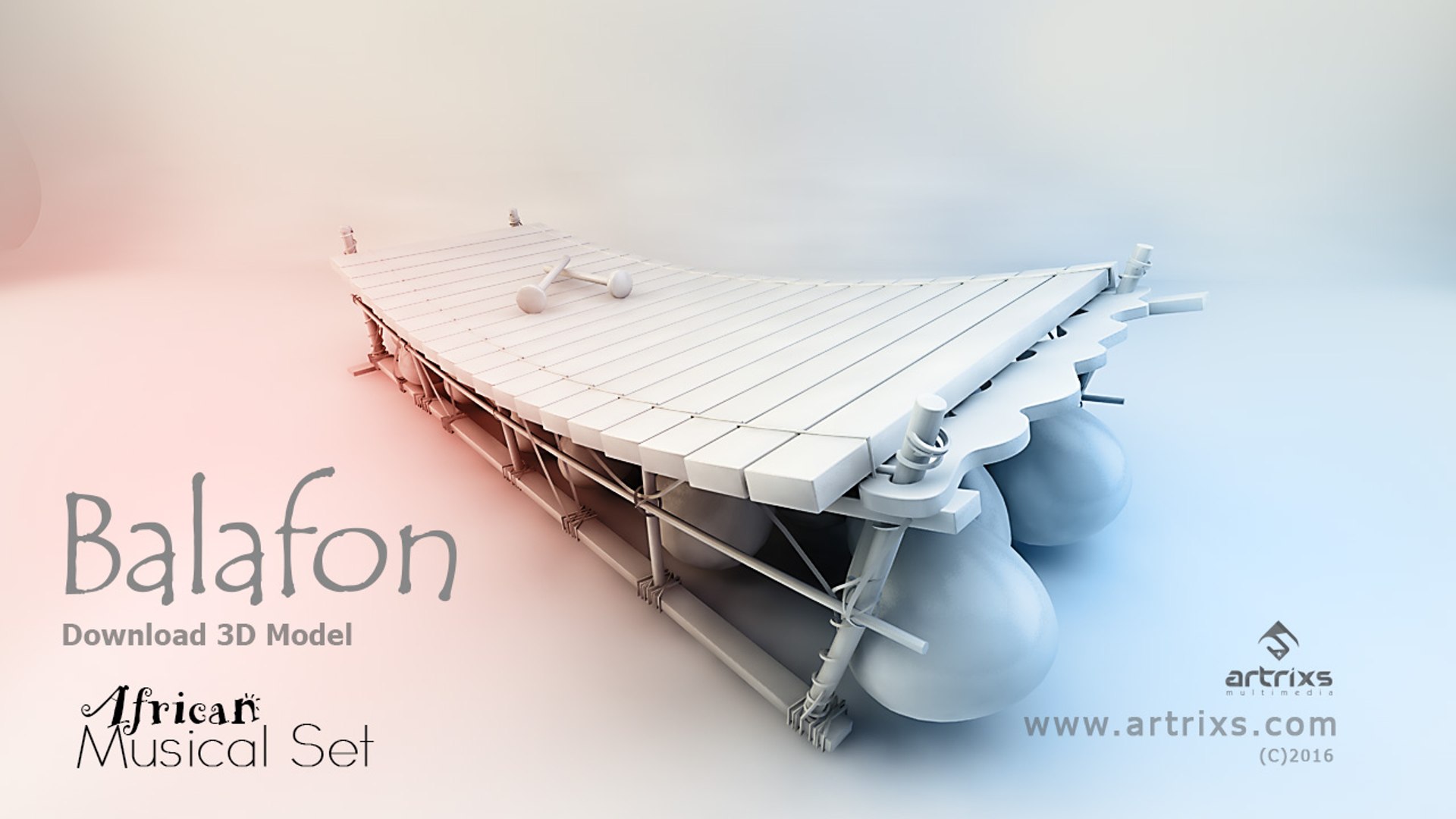 3d Balafon Percussion Model