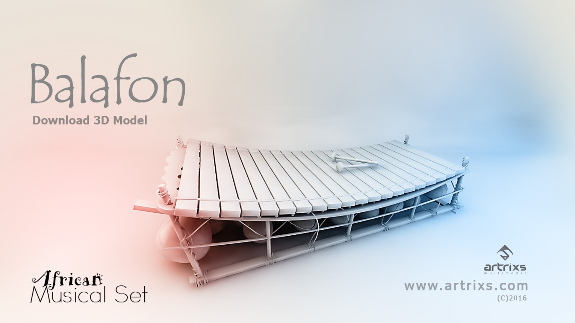 3d Balafon Percussion Model