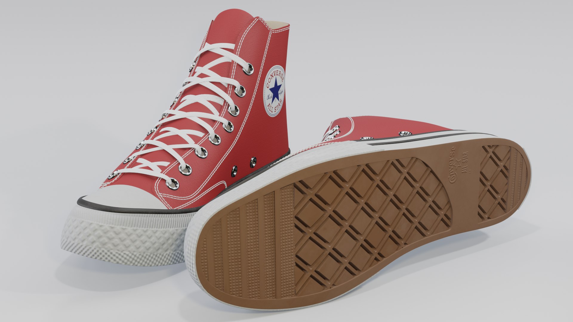 3D Basketball Leather Shoes Converse All Star Red model - TurboSquid ...