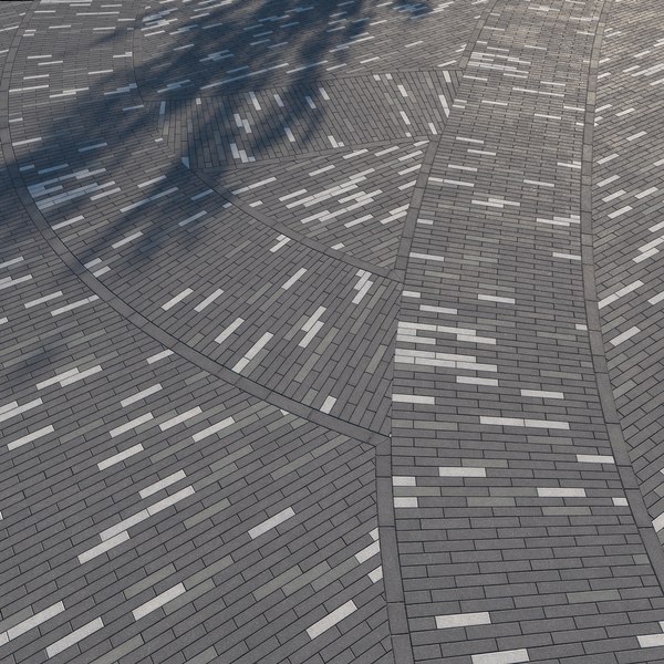 8k Large Area Linear concrete paving 02 - 3 Variations3Dモデル ...