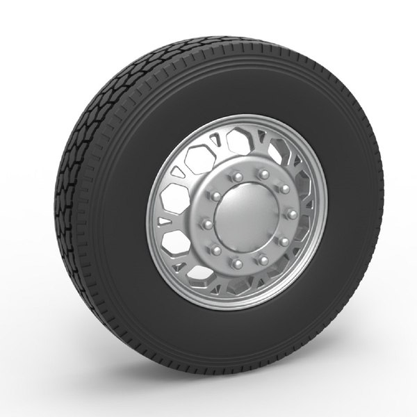 Diecast Front custom wheel of semi truck Version 23 Scale 1 to 253D模型 ...