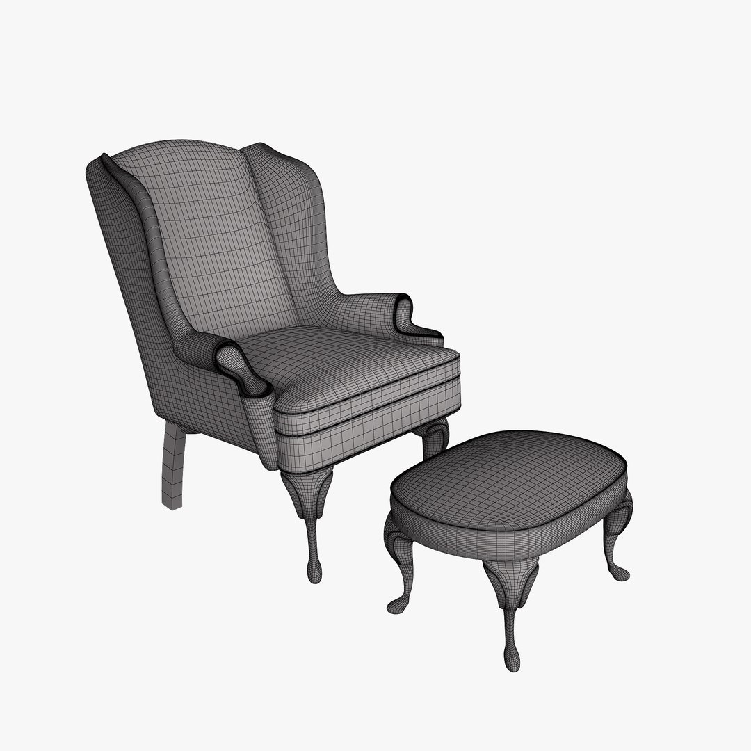 3D model chair ottoman style - TurboSquid 1698040