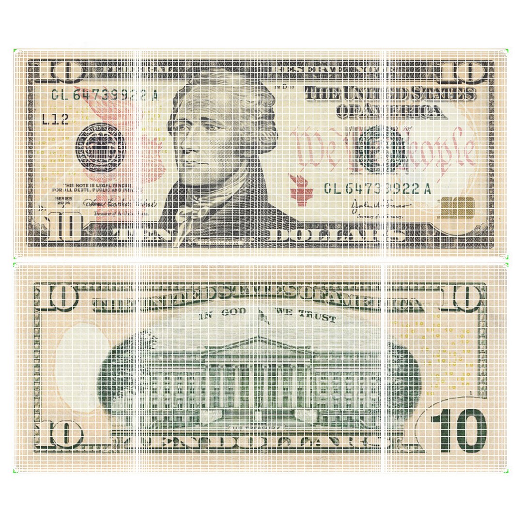 3d 10 dollar bill single