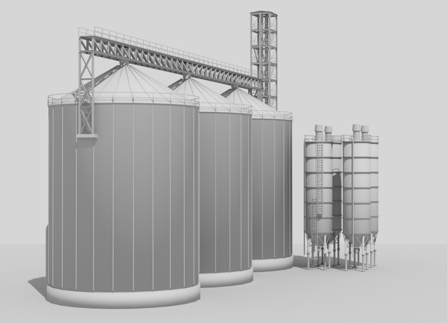 Industrial Silos 3d Model