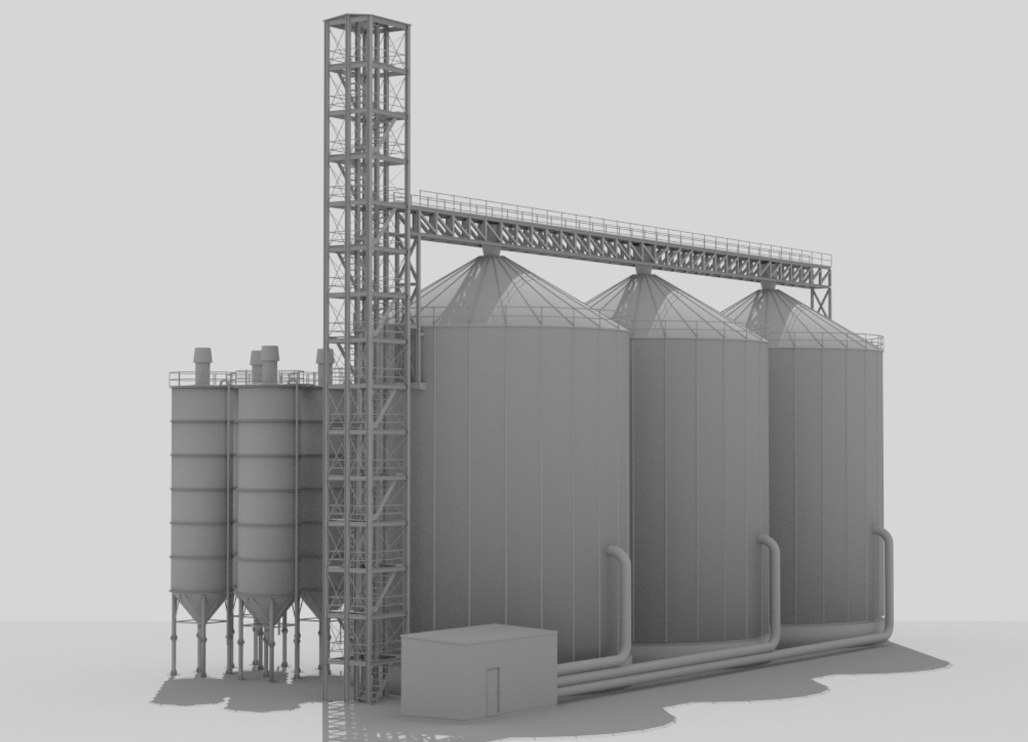 Industrial Silos 3d Model