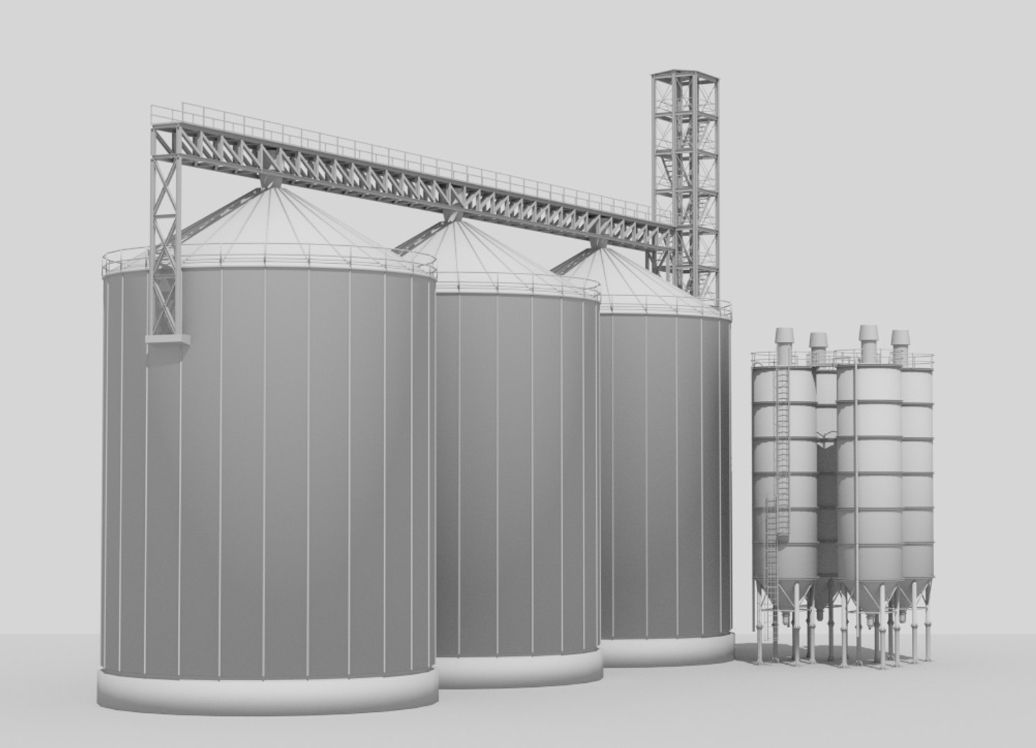 Industrial Silos 3d Model
