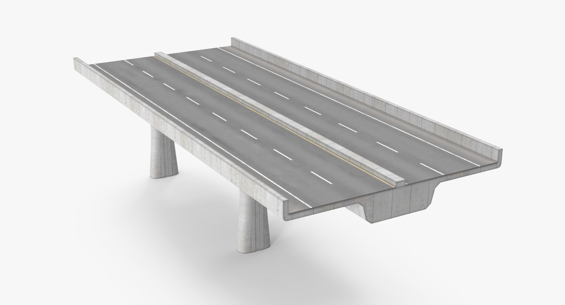3d model 2 lane raised highway
