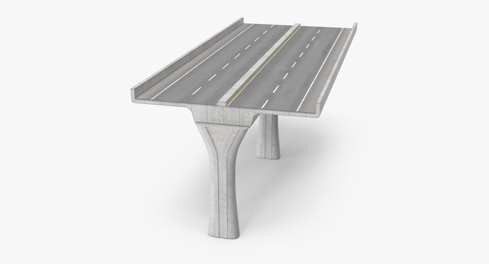 3d model 2 lane raised highway