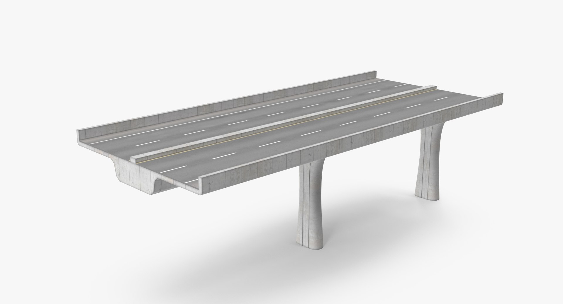 3d model 2 lane raised highway