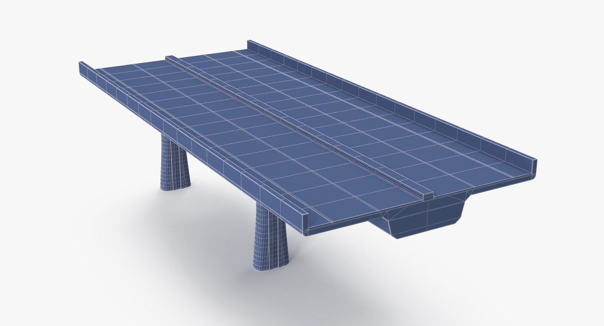 3d model 2 lane raised highway