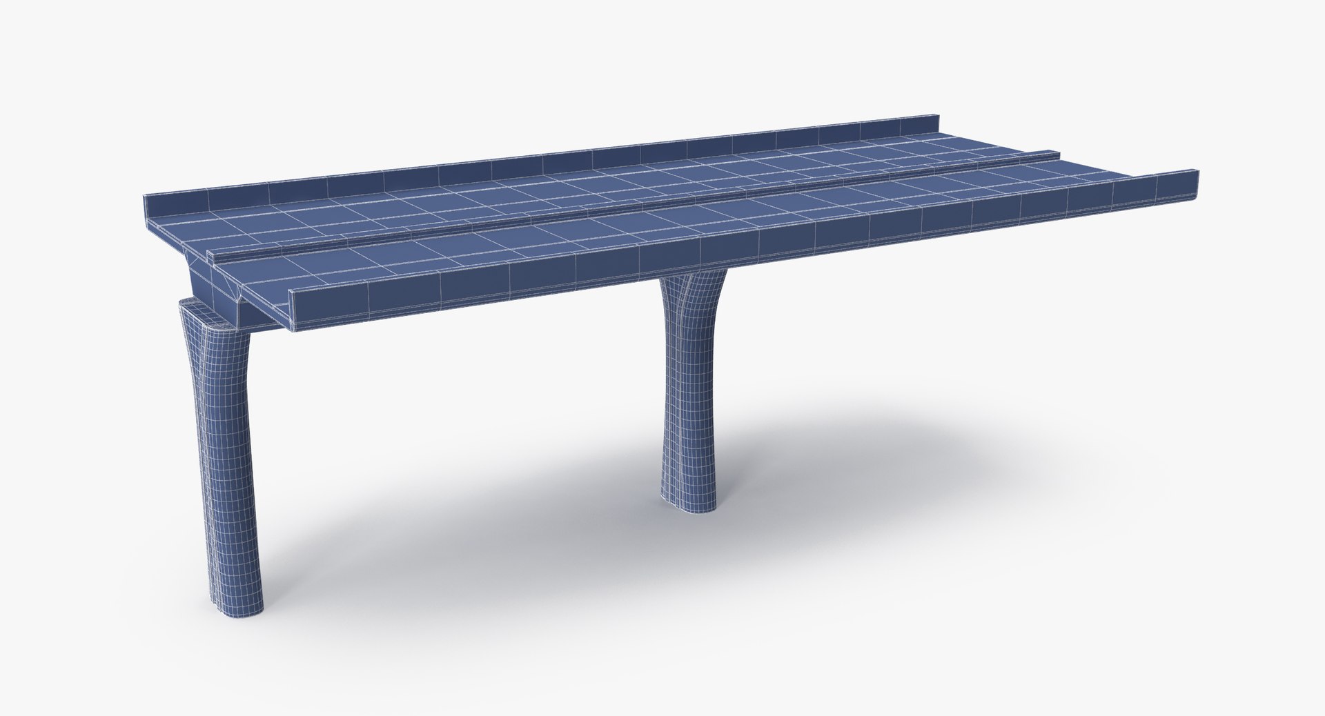 3d model 2 lane raised highway