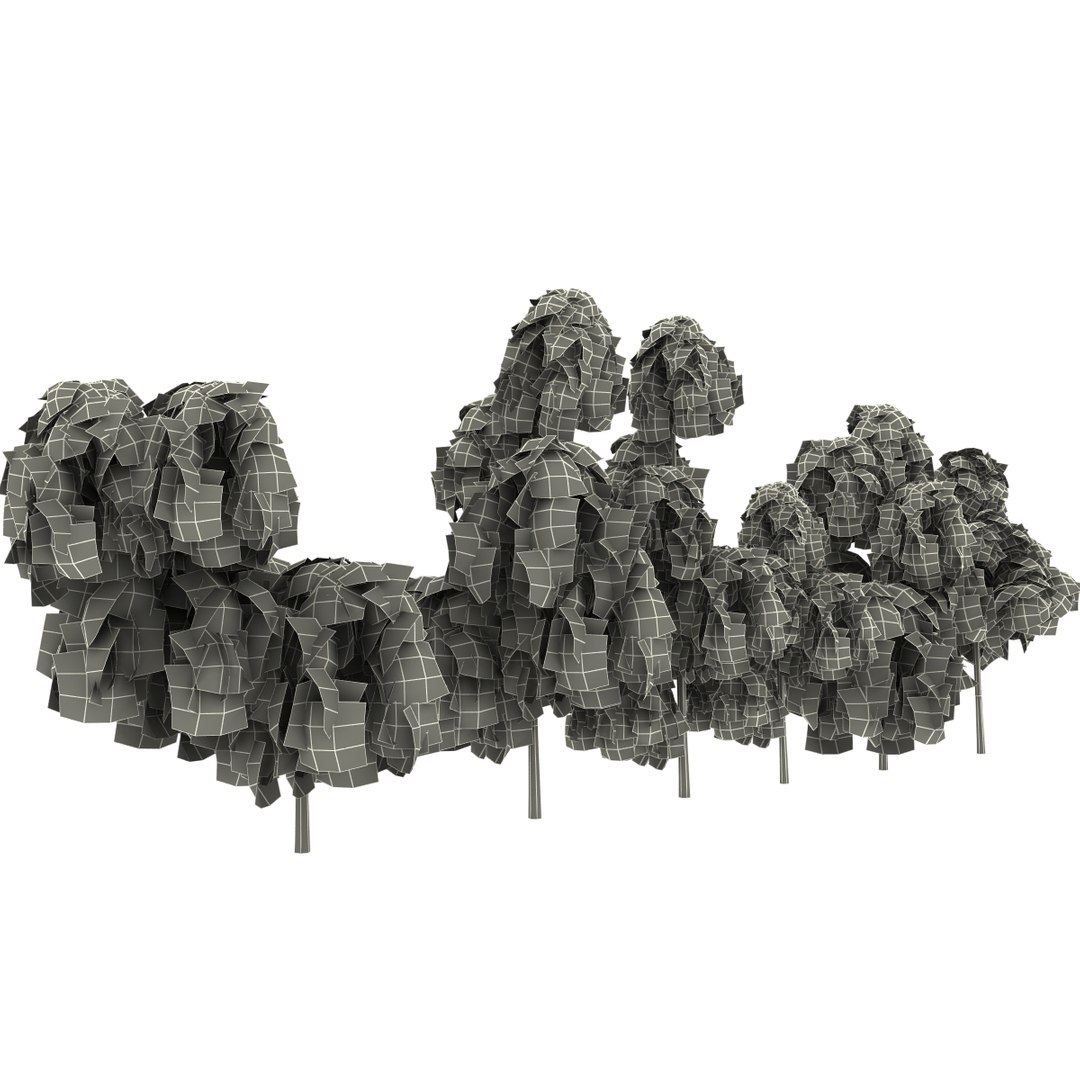 3d Model Low-poly Birch Trees