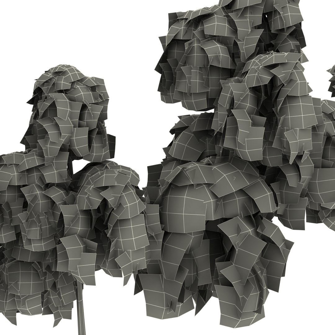 3d Model Low-poly Birch Trees