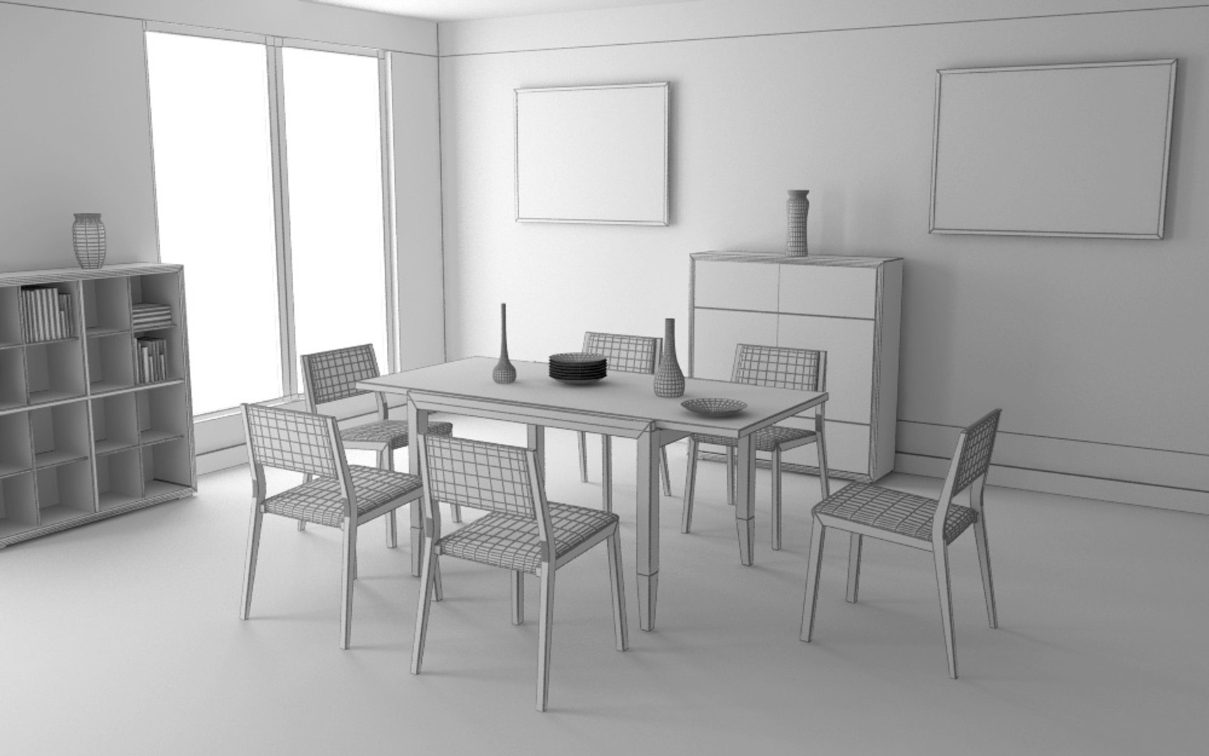 3d Dining Room Interior 03d