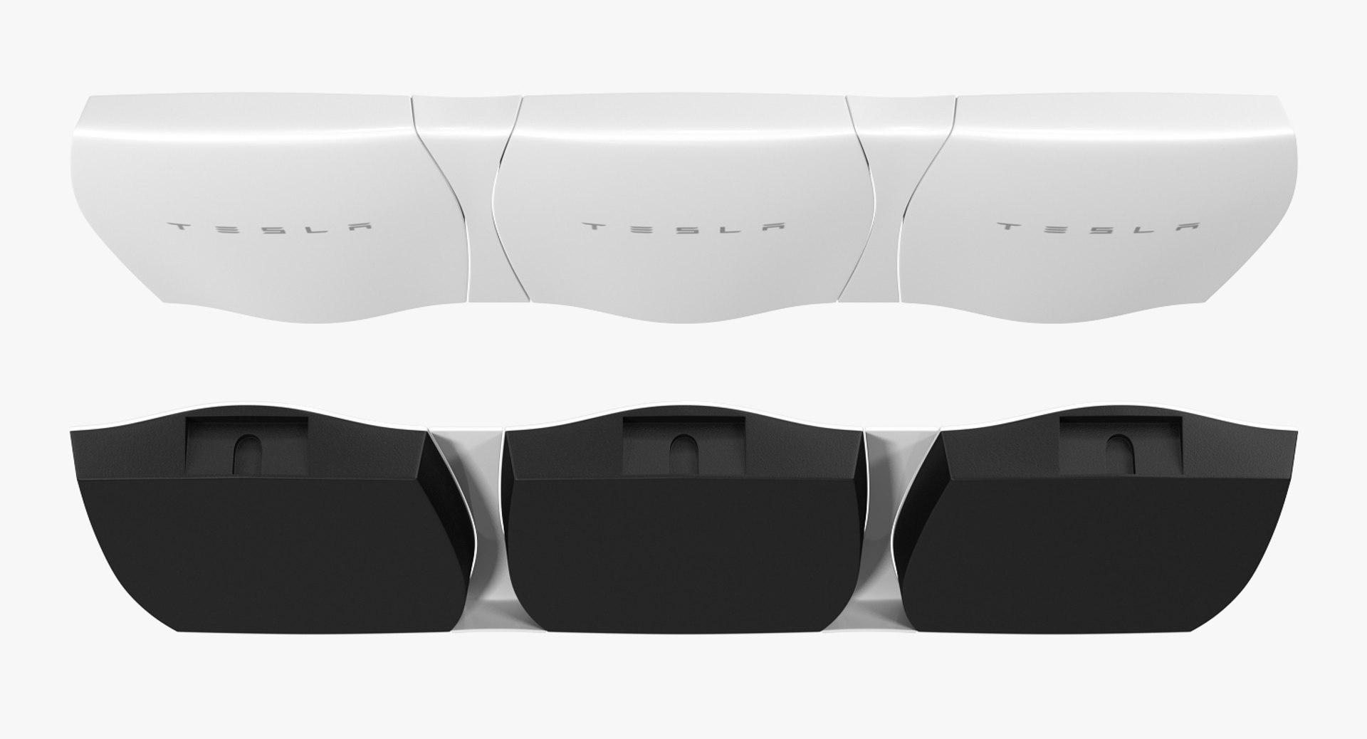 3d Tesla Powerwall Triple Unit