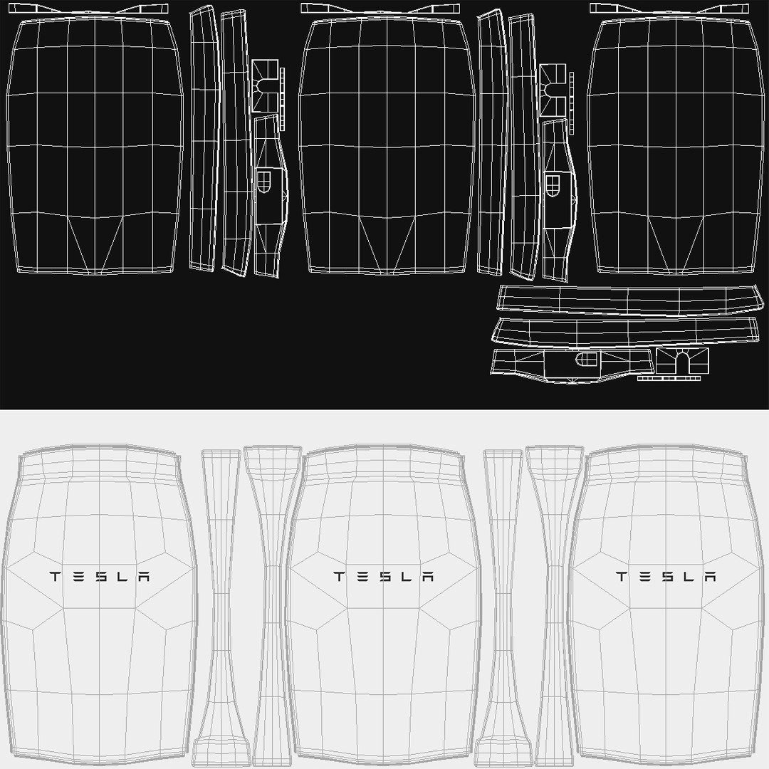 3d Tesla Powerwall Triple Unit