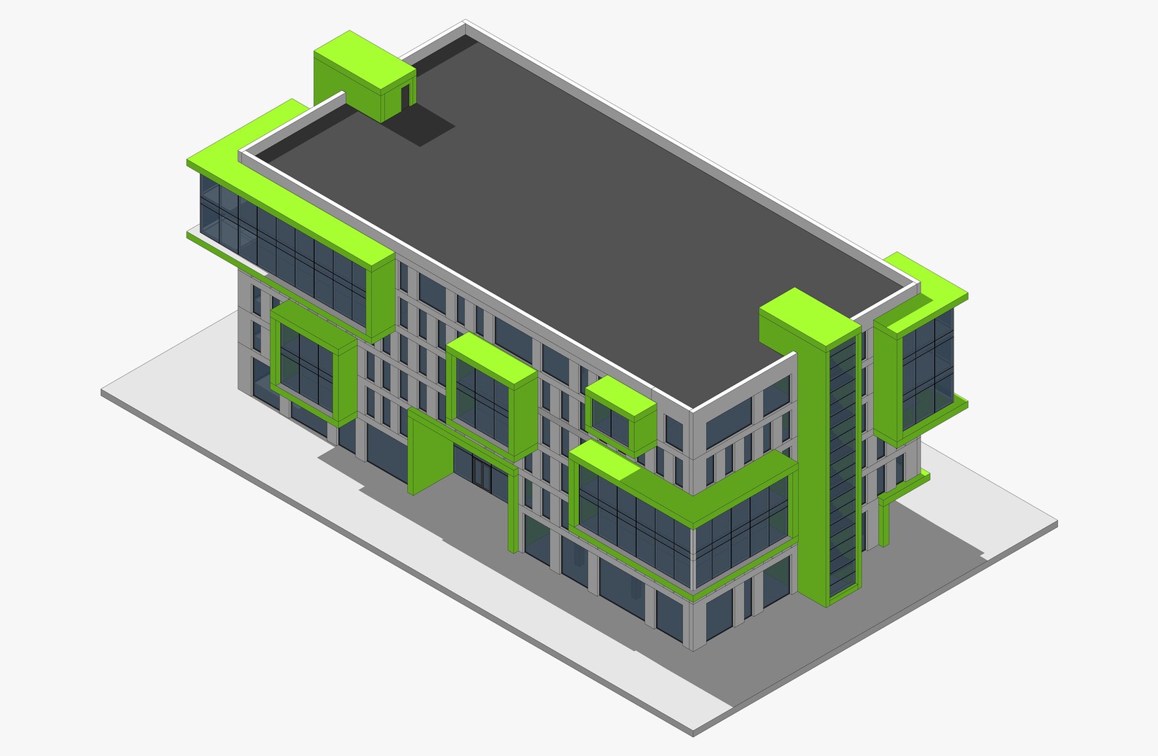 3D Model Modern Office Building - TurboSquid 2150276