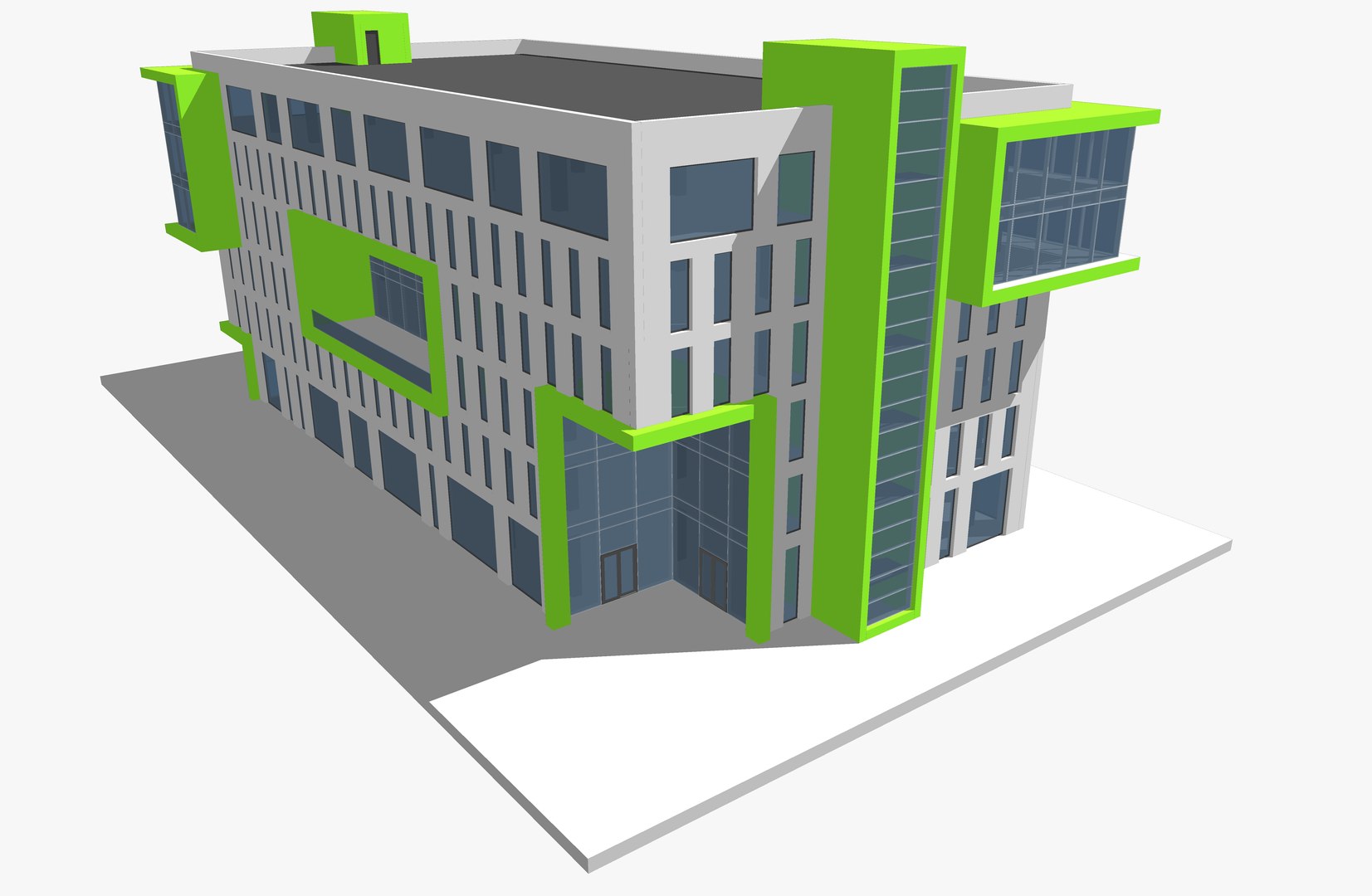 3D Model Modern Office Building - TurboSquid 2150276