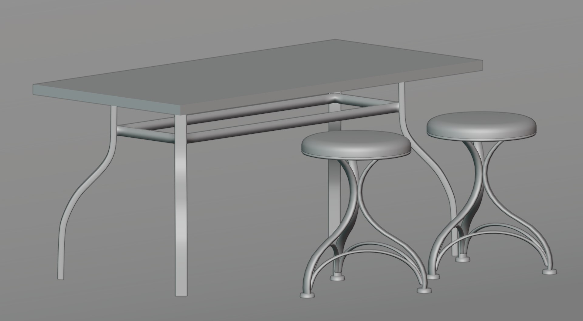 3D Model Kitchen Table Set - TurboSquid 1808509