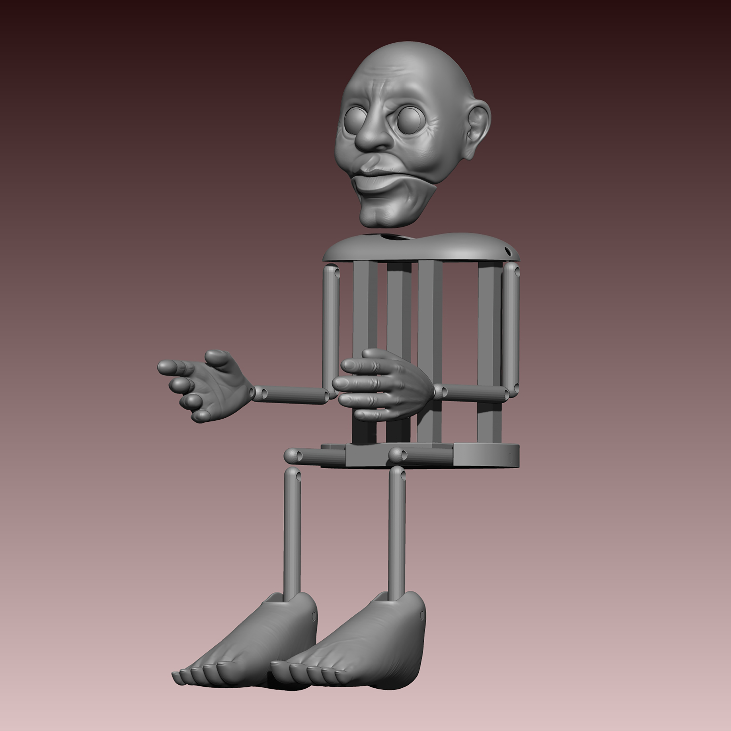 modelo 3d Titere persona envejeciente Marioneta anciana 001 BETA-STL ...