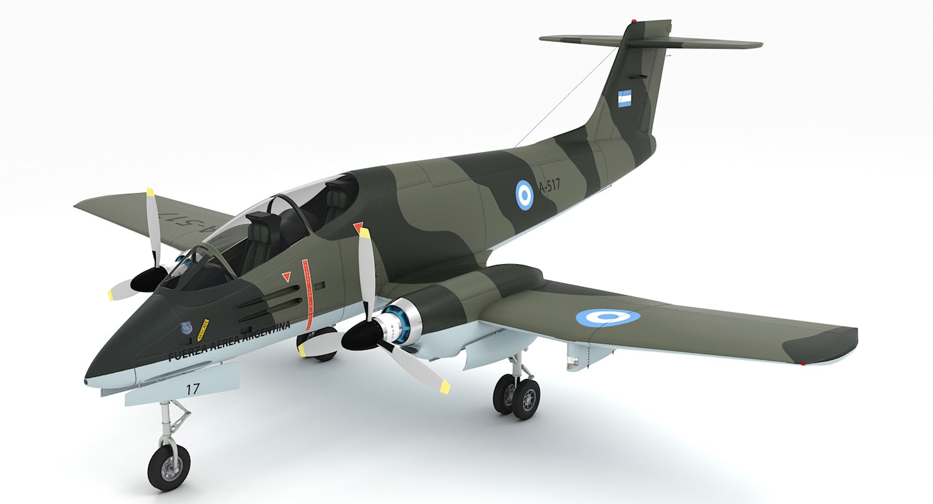 Fma ia-58 pucara 3D model - TurboSquid 1193032