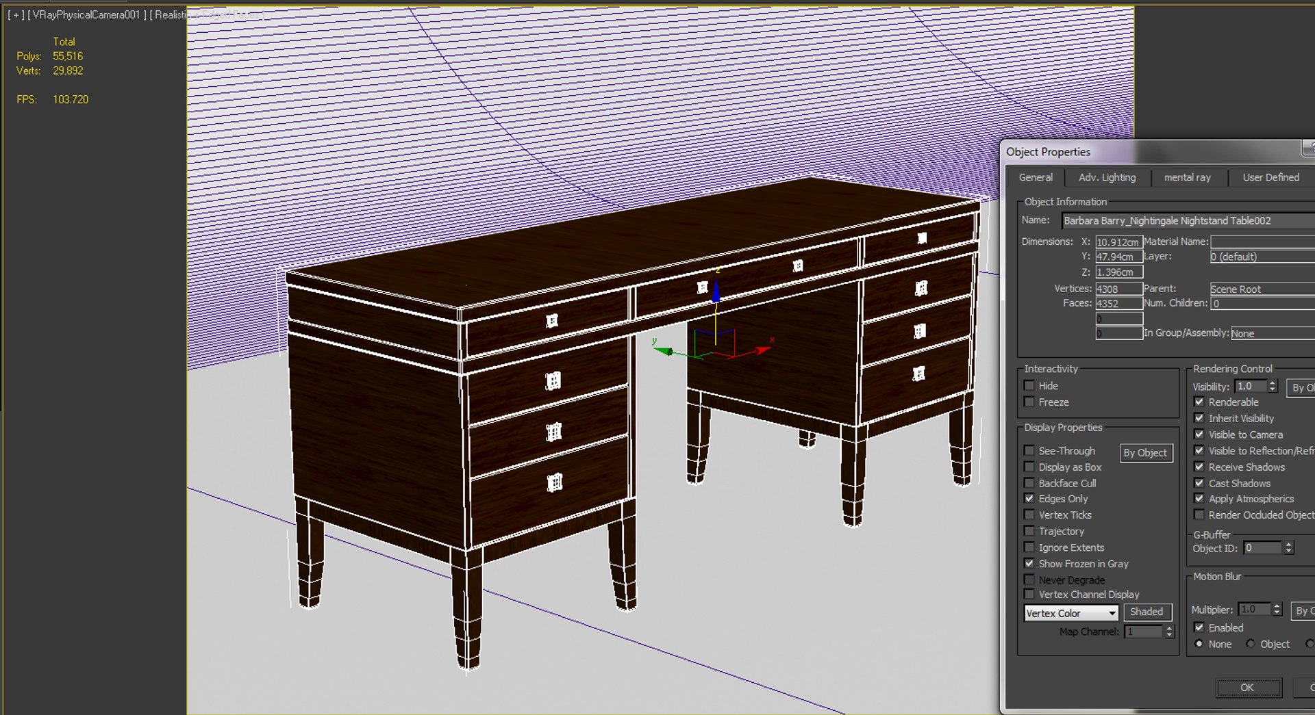3d Barbara Barry Nightingale Nightstand Model