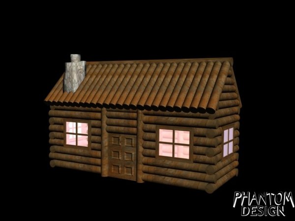 3D model stylized winter log cabin - TurboSquid 1522638