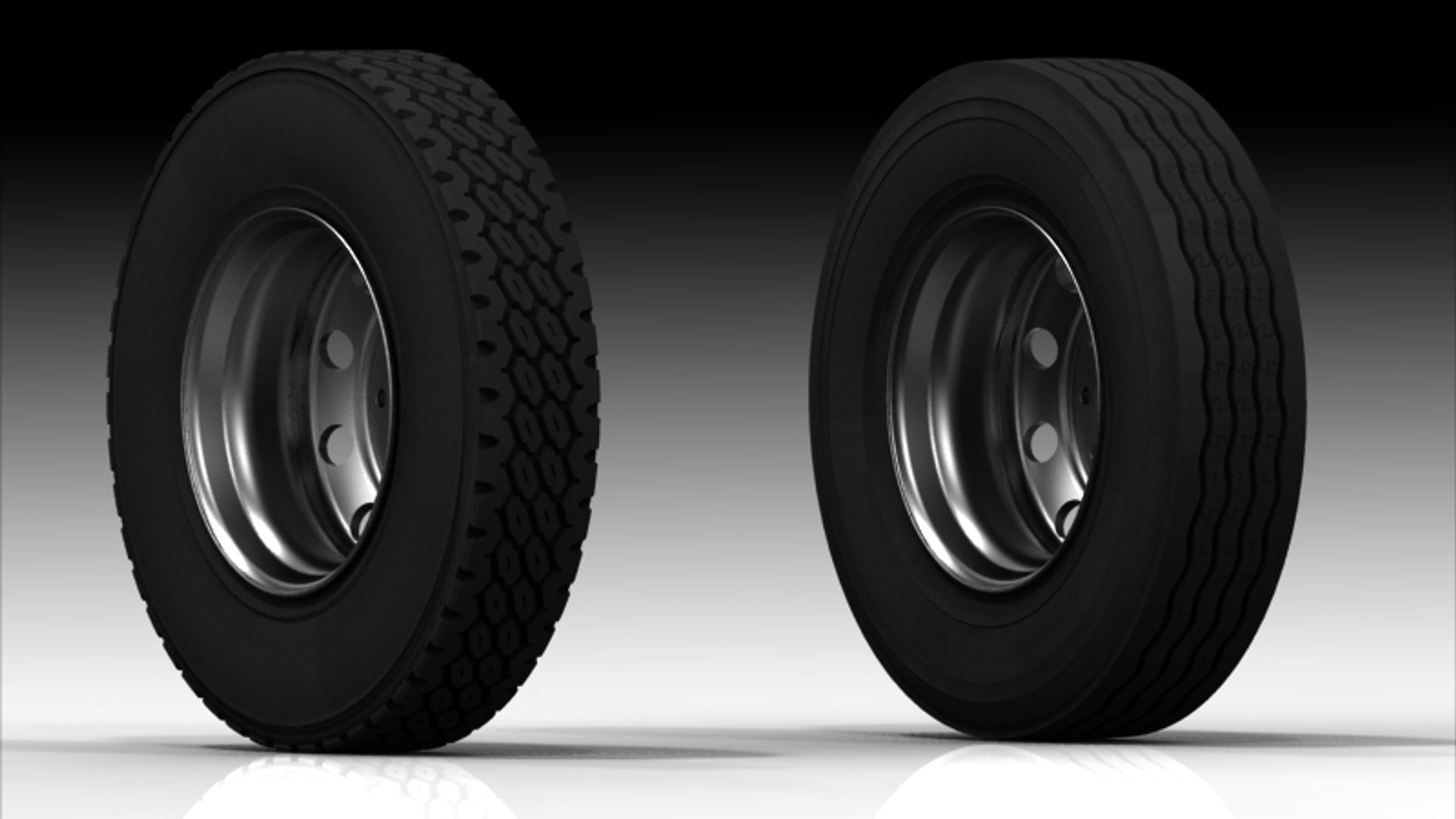 Semi Truck Tire Rim 3d Model