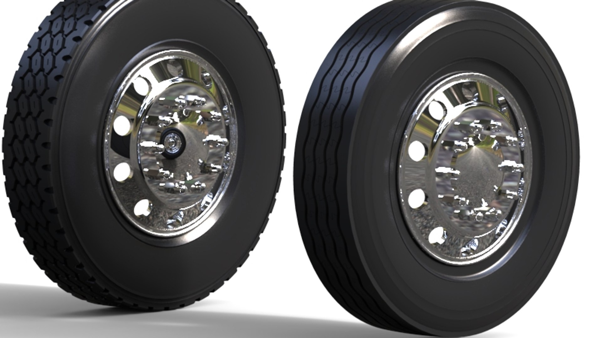 Semi Truck Tire Rim 3d Model