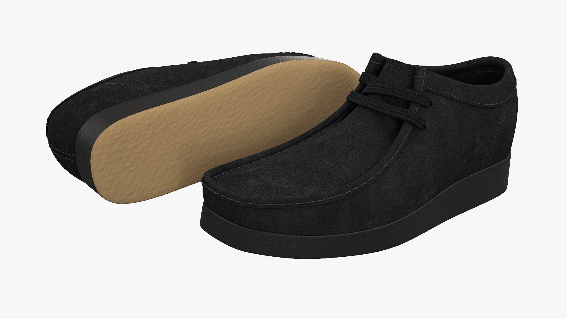 Clarks Wallabee Black Suede 3D Model - TurboSquid 2222379