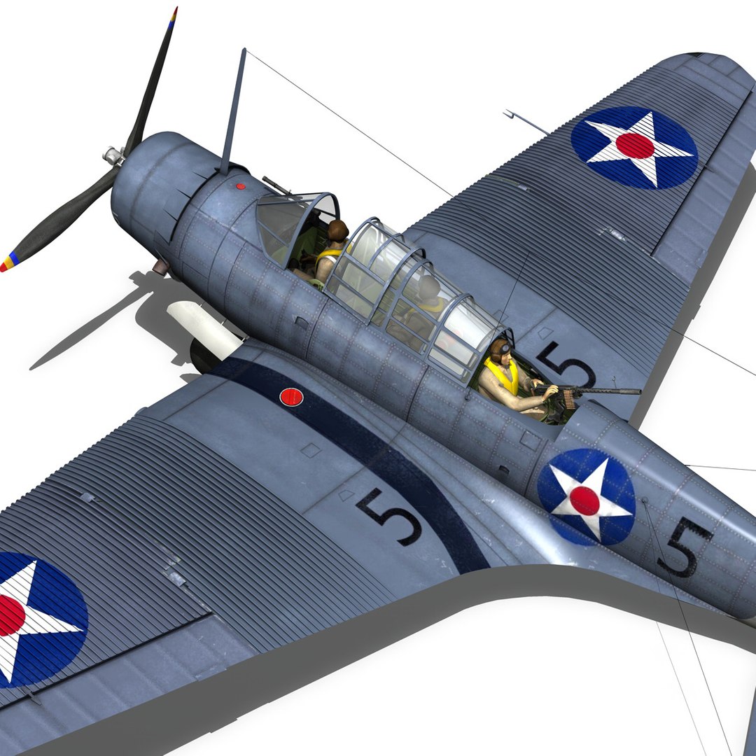 Douglas Tdb-1 Devastator Bomber 3d Model