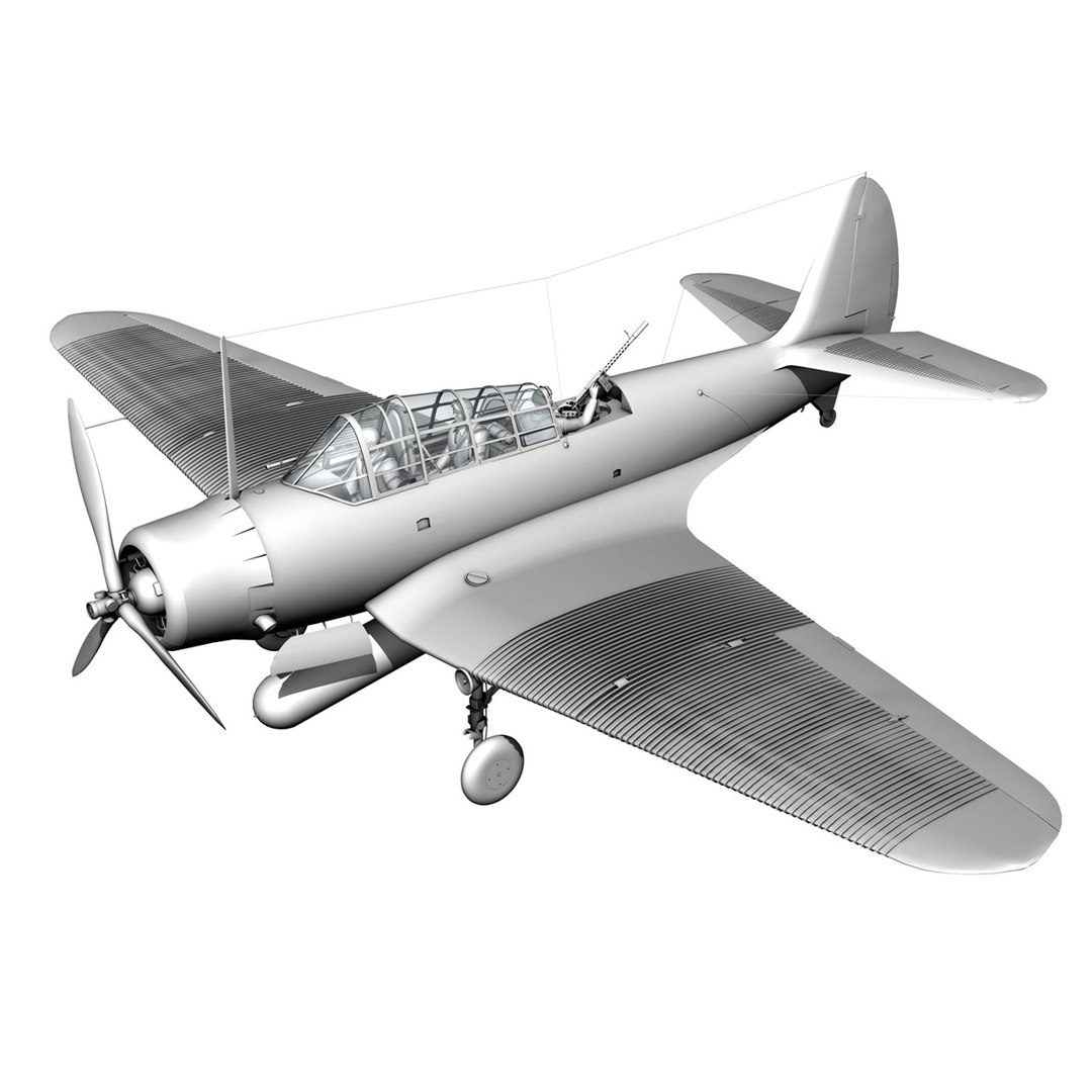 Douglas Tdb-1 Devastator Bomber 3d Model