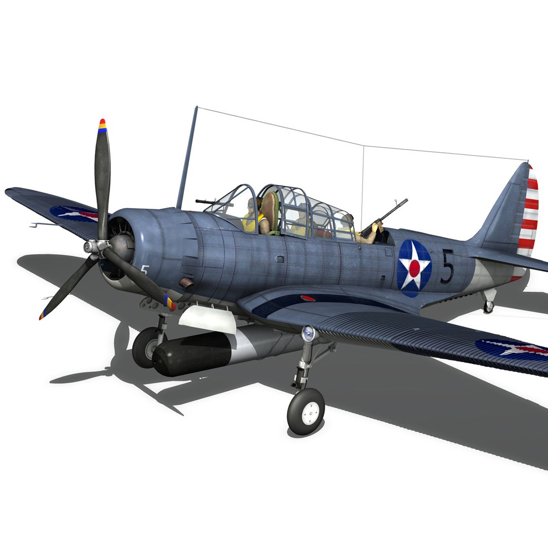 Douglas Tdb-1 Devastator Bomber 3d Model