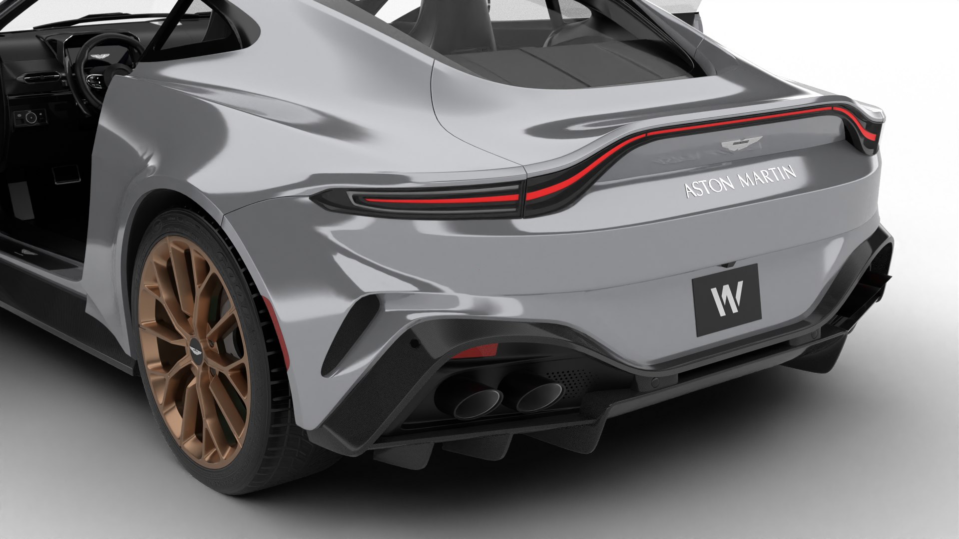 3D Aston Martin Vantage Aluminite Silver 2025 HQ 3d Model Model ...